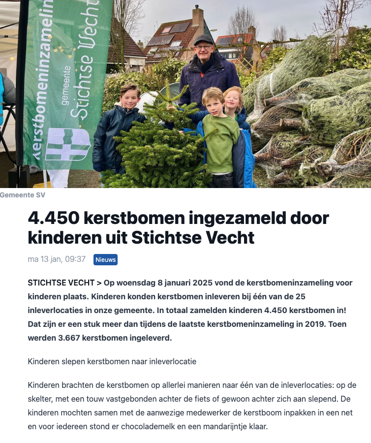 Kerstboominzameling 2025 – Event Ontzorgers – Licht, Beeld, Geluid & Meer!